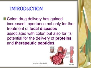 Drug Delivery To Colon | PDF