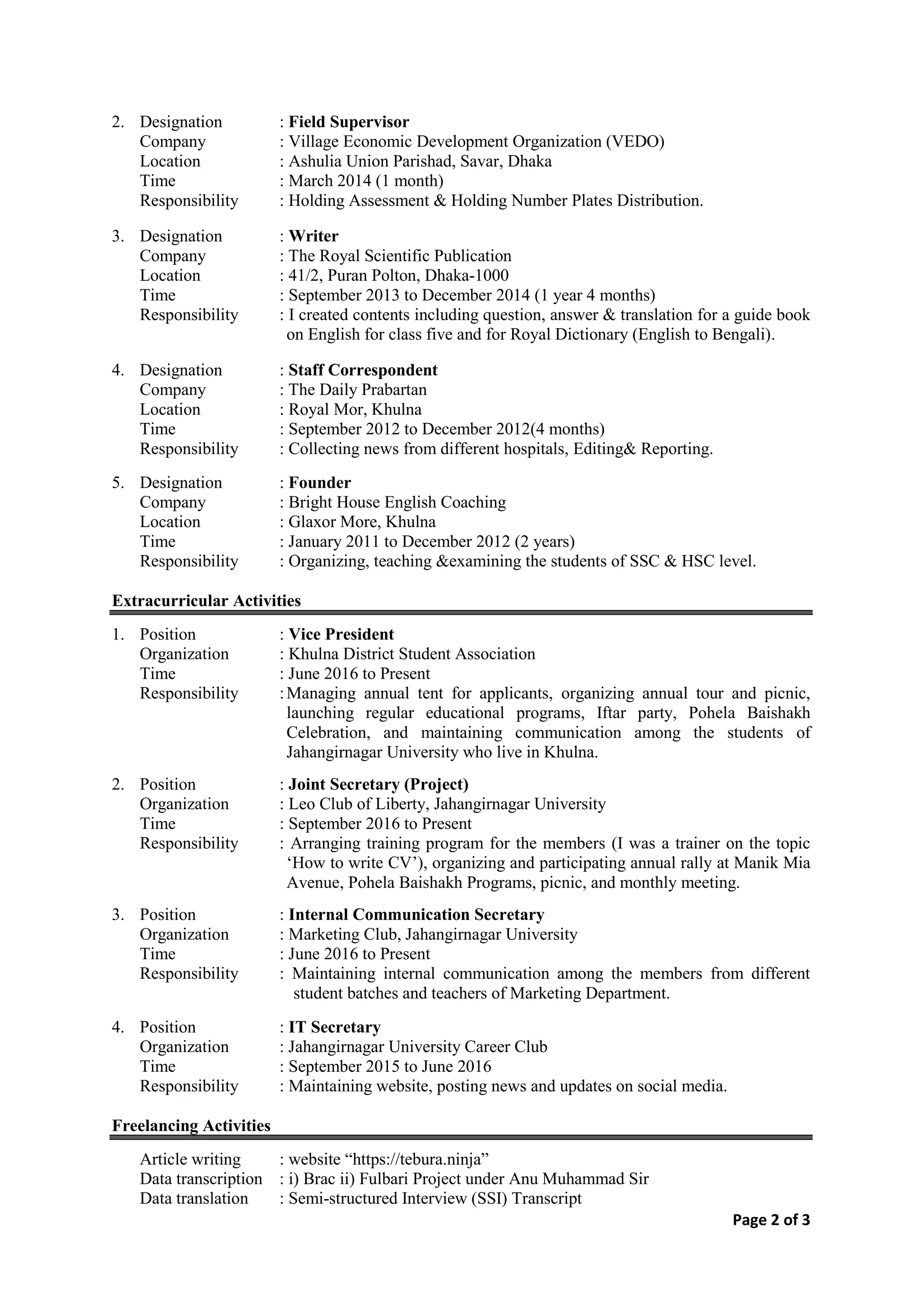 Kawser ahmad sohan (cv) | PDF