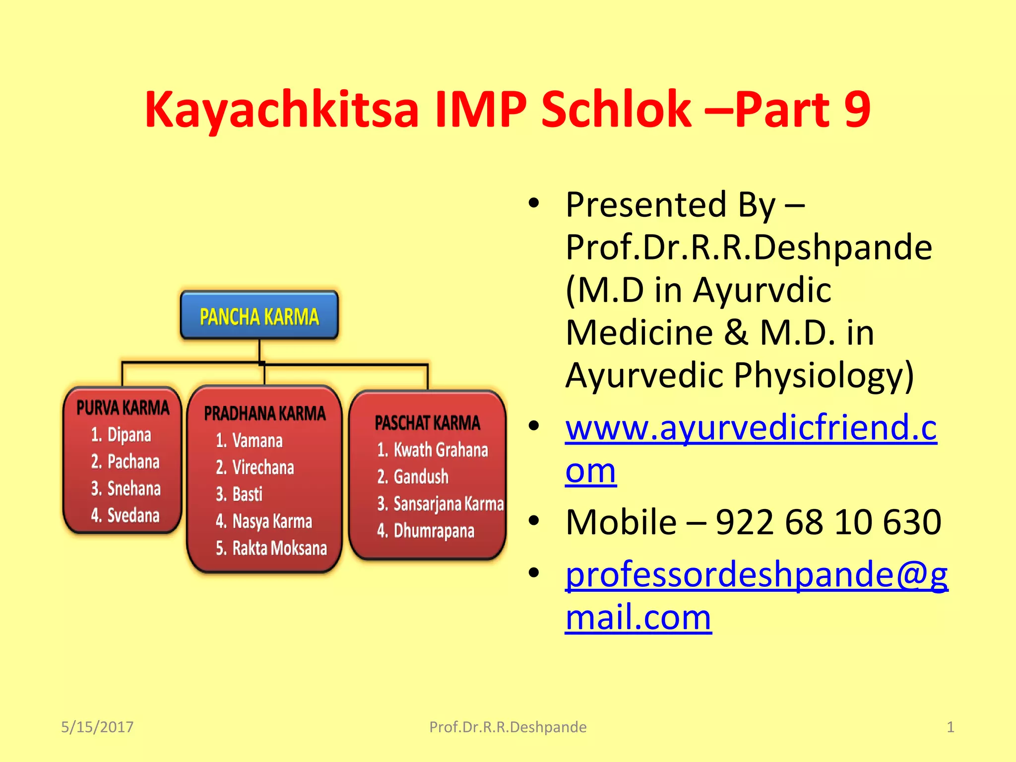 Kayachkitsa imp schlok part 9 | PPT