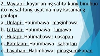kayarian ng mga salita sa Filipino subject | PPTX