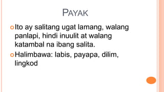 Kayarian ng mga salita report | PPTX