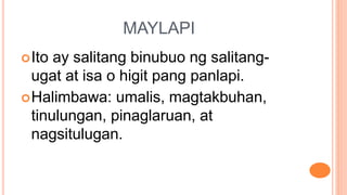 Kayarian ng mga salita report | PPTX