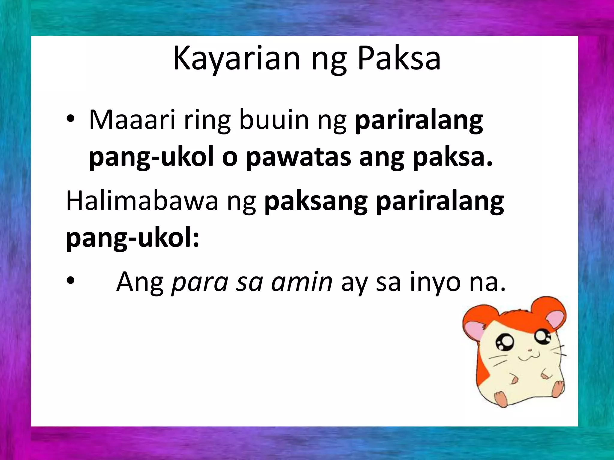 Kayarian ng panaguri at paksa | PPTX