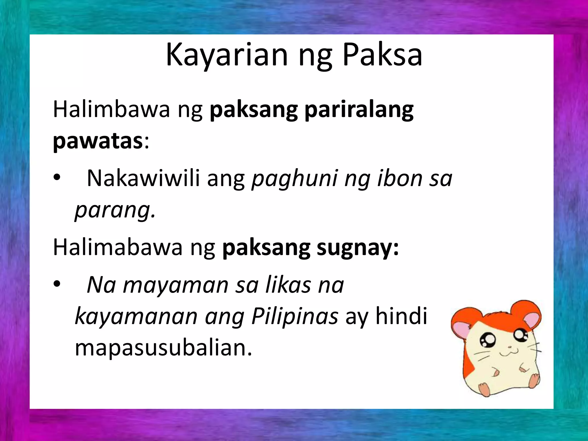 Kayarian ng panaguri at paksa | PPTX