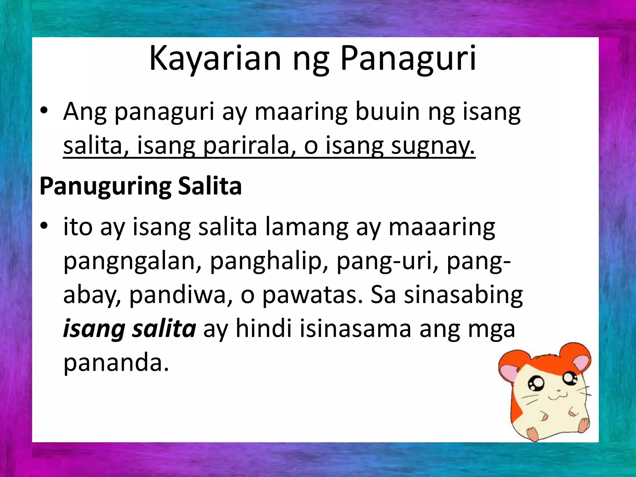 Kayarian ng panaguri at paksa | PPTX