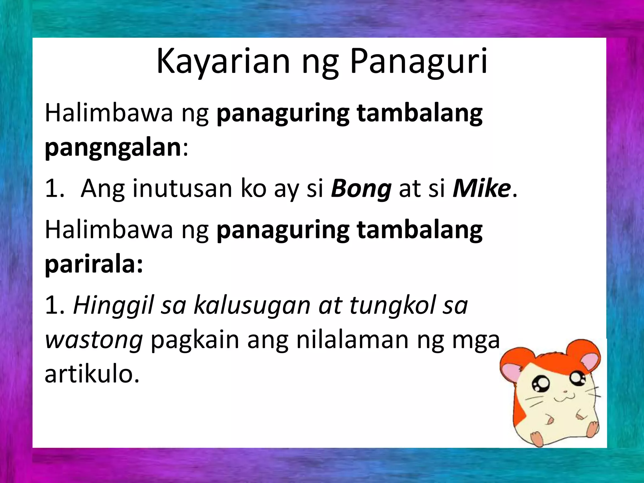 Kayarian ng panaguri at paksa | PPTX