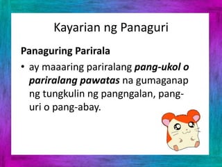 Kayarian ng panaguri at paksa | PPTX