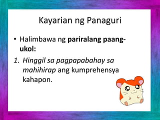 Kayarian ng panaguri at paksa | PPTX