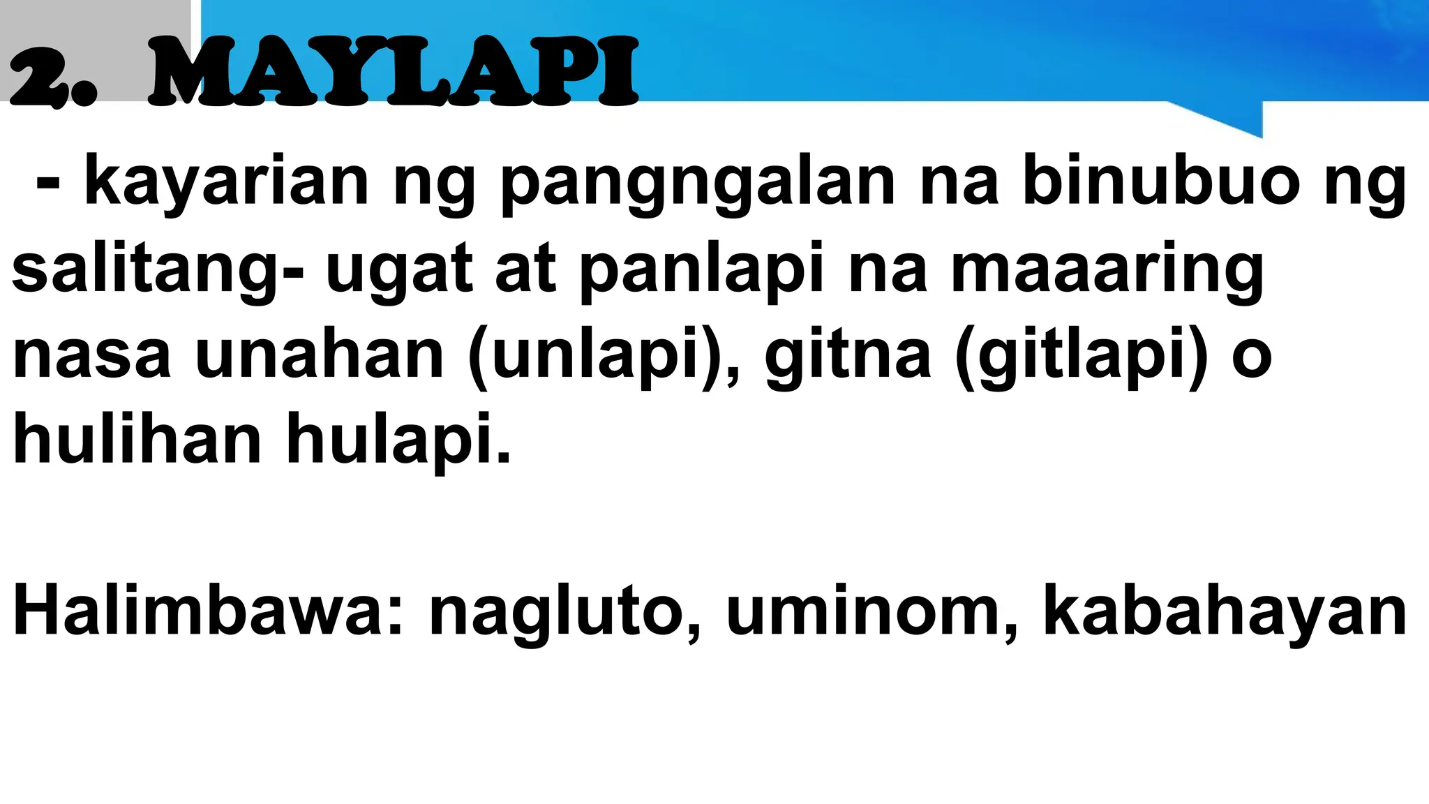 Kayarian ng Pangngalan (Payak, Maylapi, tambalan) | PPTX