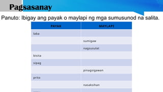 Kayarian ng Pangngalan (Payak, Maylapi, tambalan) | PPTX