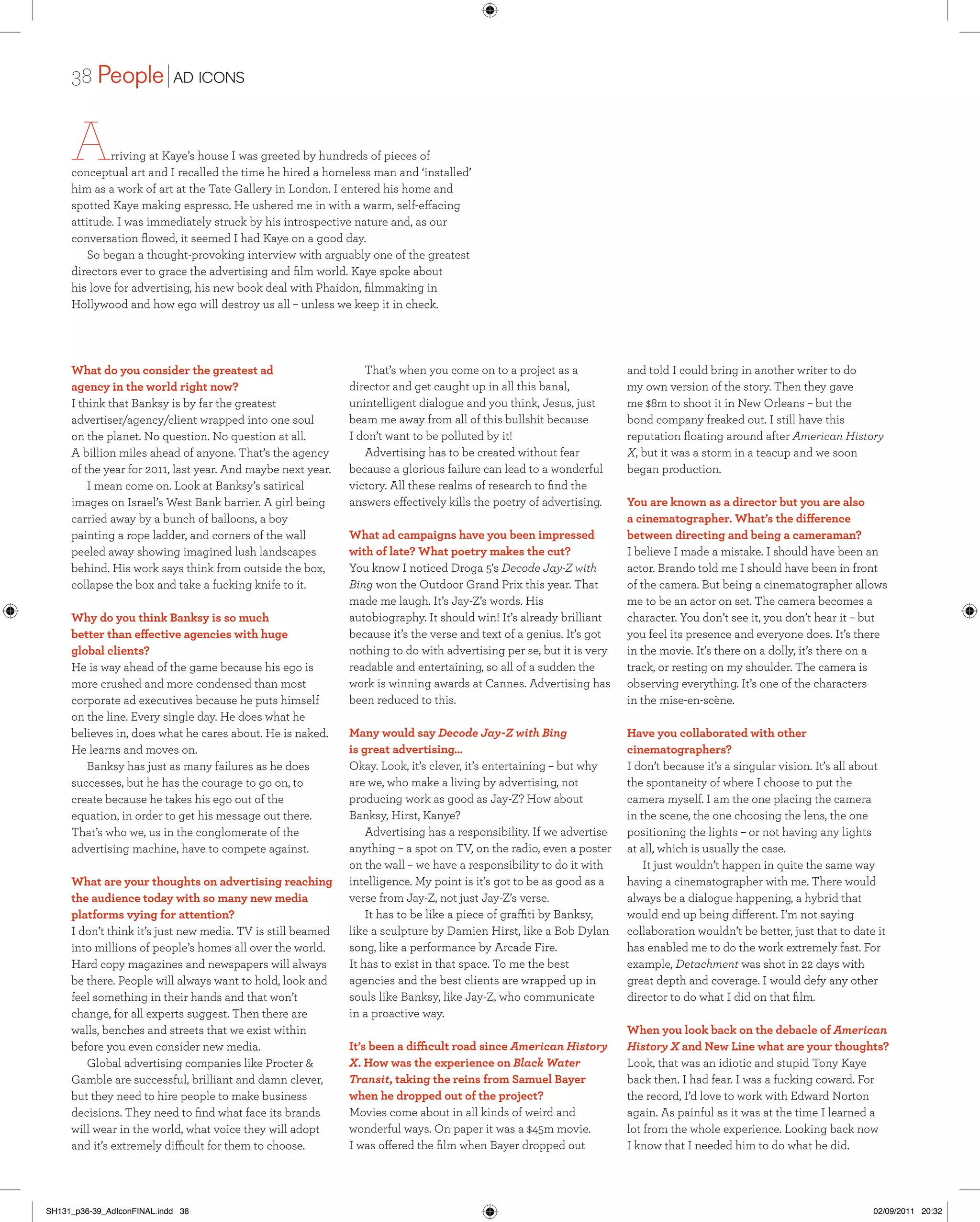 Tony Kaye | PDF | Video Production | Content Production