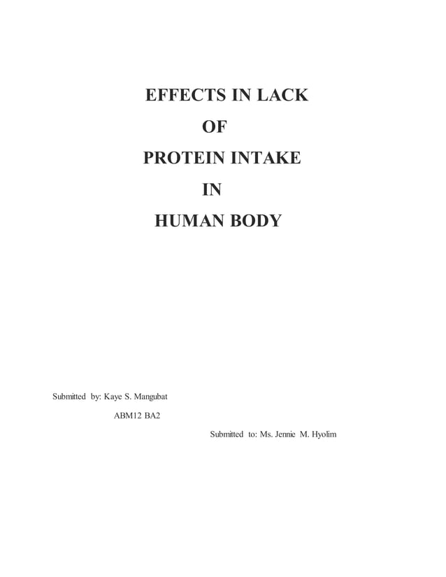 EFFECTS IN LACK OF PROTEIN INTAKE IN HUMAN BODY | DOCX | Bodybuilding ...