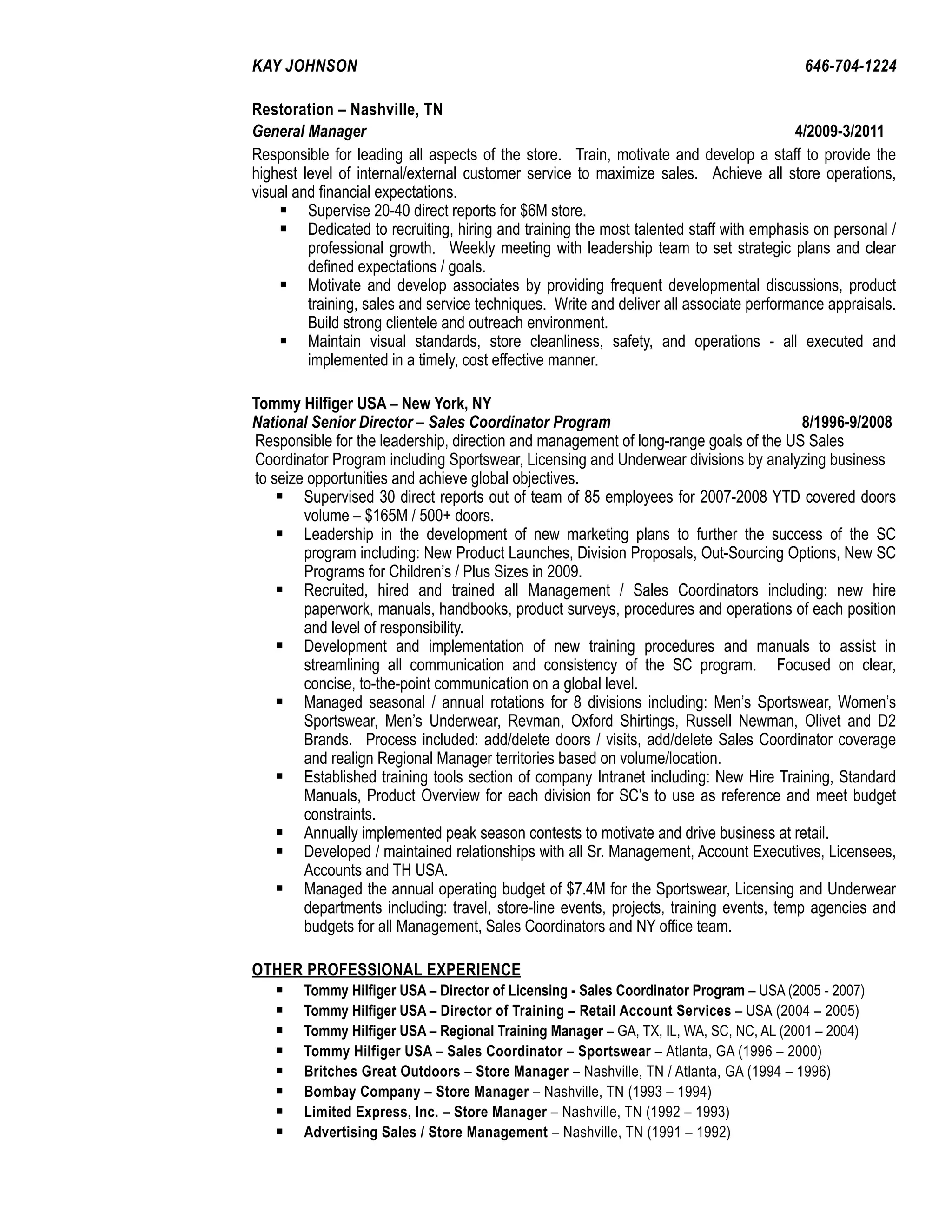 Kay Johnson.2014 resume | PDF