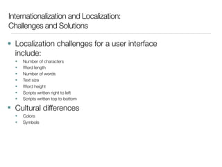 Internationalization and Localization of User Interfaces | PPT