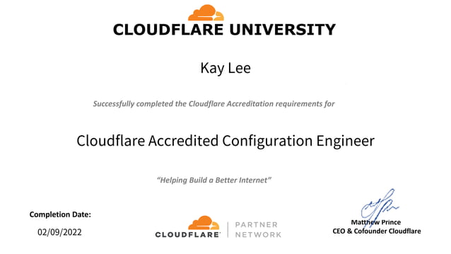 Cloudflare accredited configuration engineer-certificate | PPT