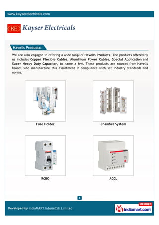 Kayser Electricals, Chennai, Electrical Products and Parts | PDF