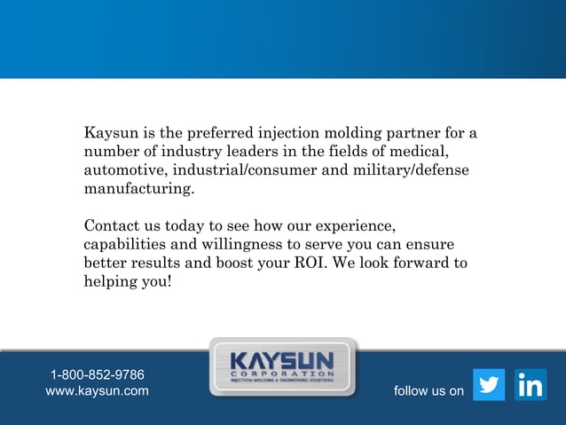 The ROI of Improved Injection Molding Process Flow | PPT