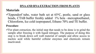 NUCLEIC ACID EXTRACTION, PURIFICATION ON AGAROSE AND POLYACRYLAMIDE GEL ...