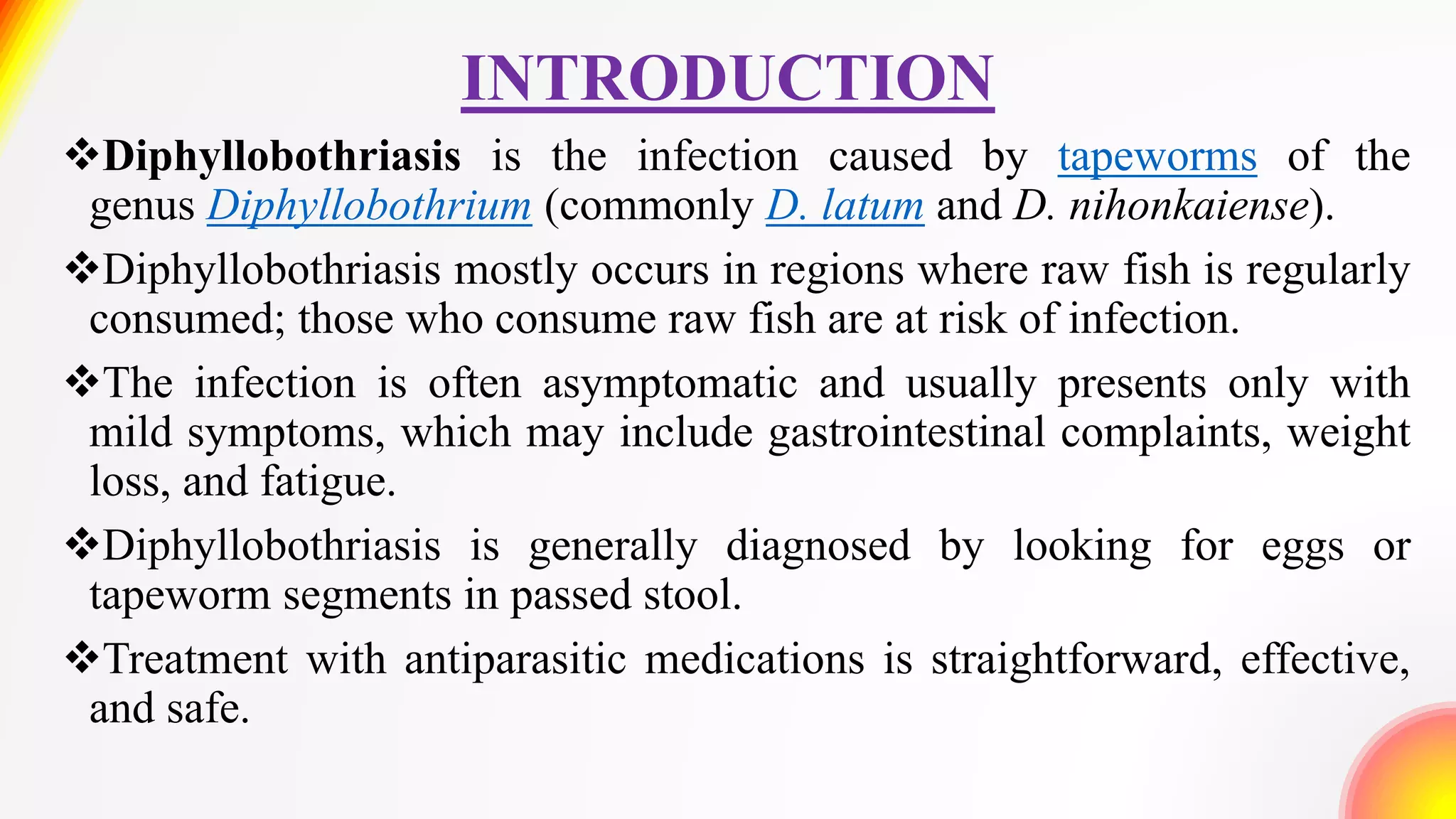 DIPHYLOBOTHRIASIS | PPTX