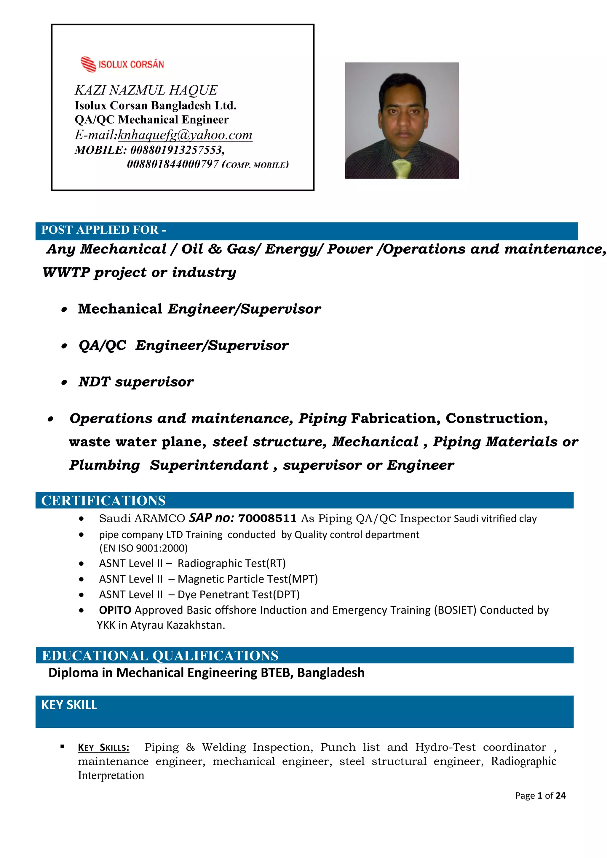 Kazi nazmul cv with all attachments | PDF