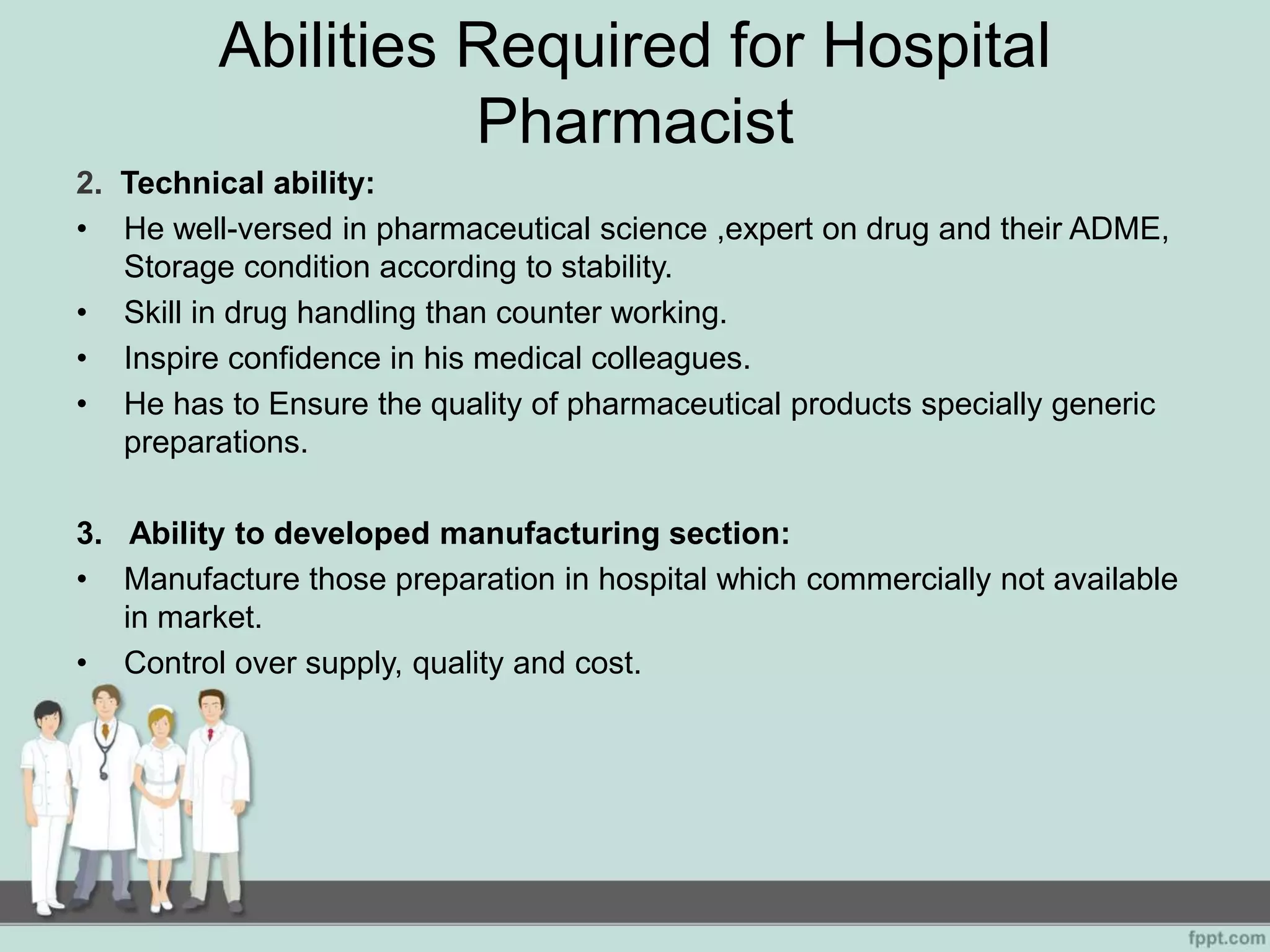 Functions of Hospital Pharmacist | PPT