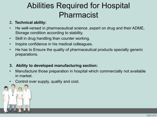 Functions of Hospital Pharmacist | PPT