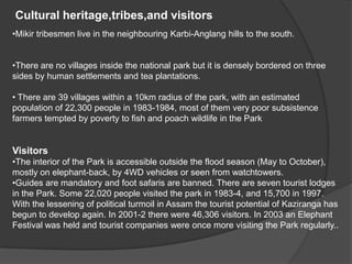Kaziranga national park ppt (vinay anam) | PPTX