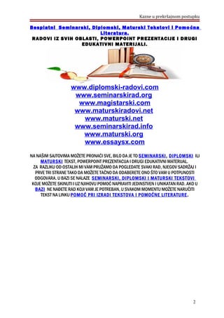 Kazne u prekrsajnom postupku | PDF