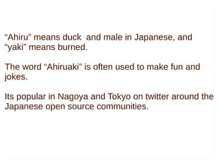 Kazuhiko Inaba - Ahiruyaki Monitored by Zabbix in Japan | PDF