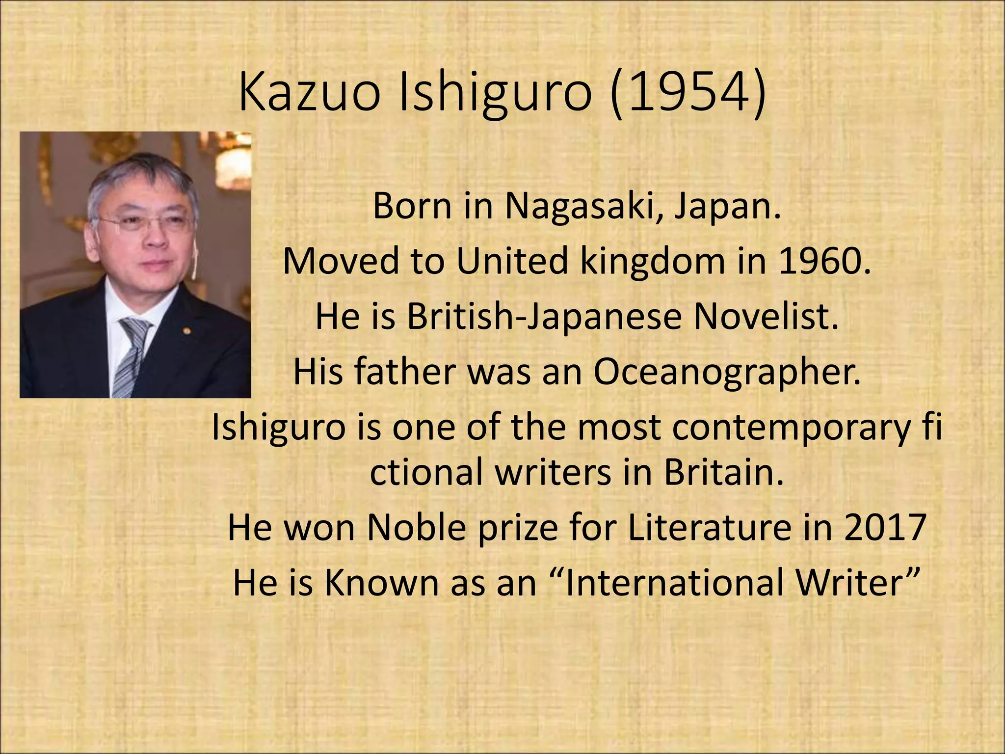 Kazuo ishiguro (1954) | PPT