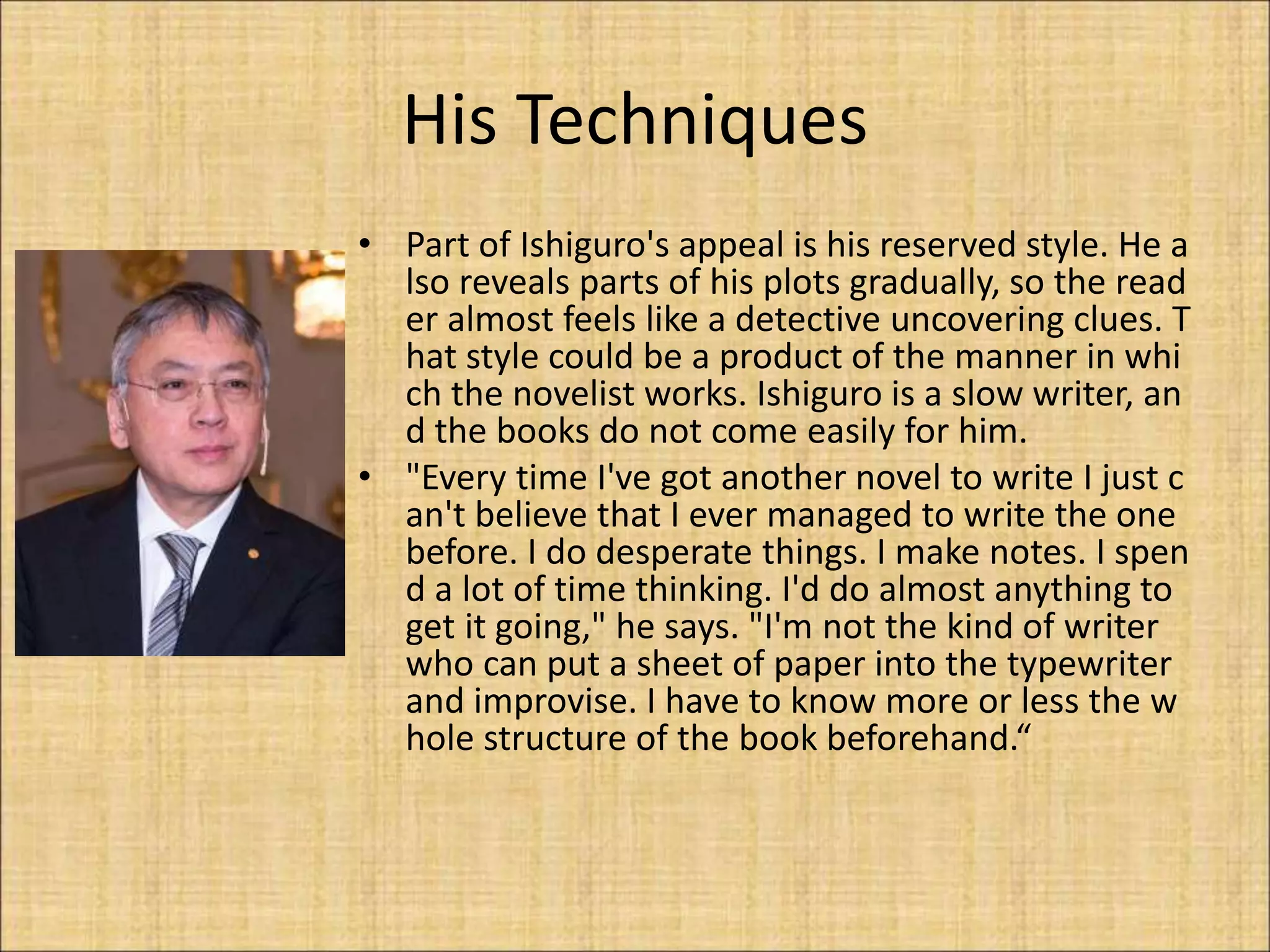 Kazuo ishiguro (1954) | PPT
