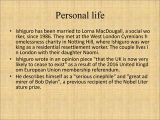 Kazuo ishiguro (1954) | PPT