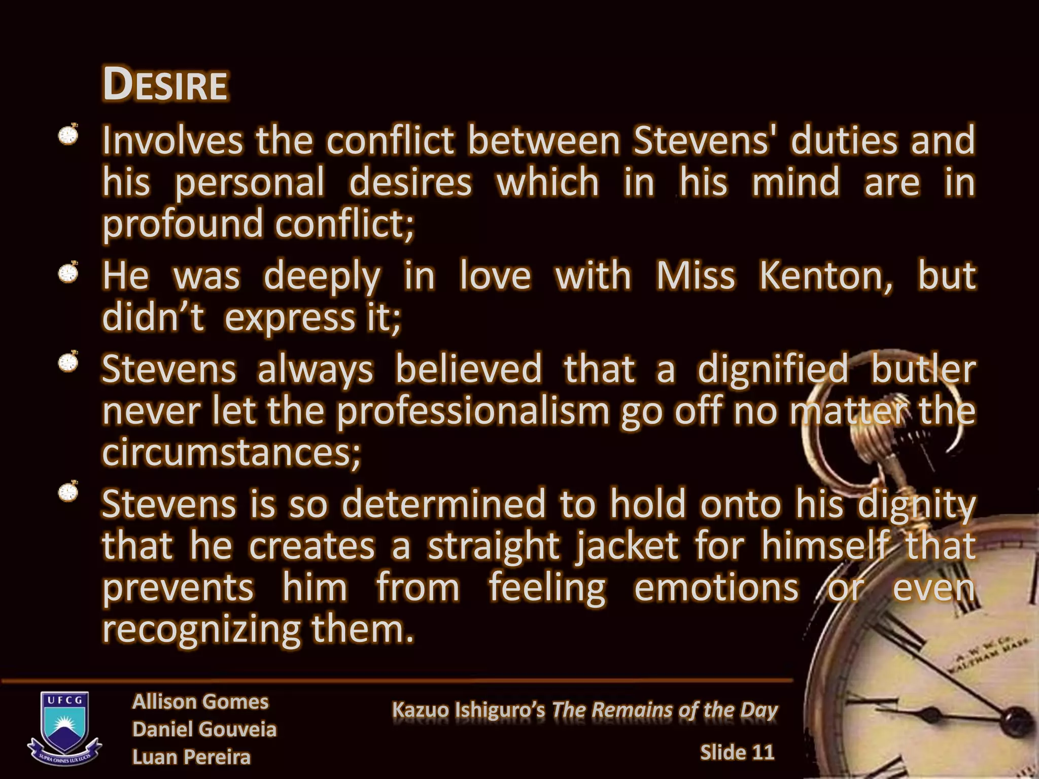 Kazuo Ishiguro's "The remains of the day" | PPTX