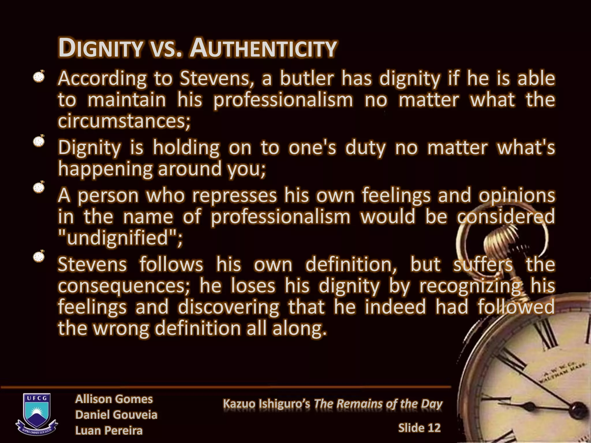 Kazuo Ishiguro's "The remains of the day" | PPTX