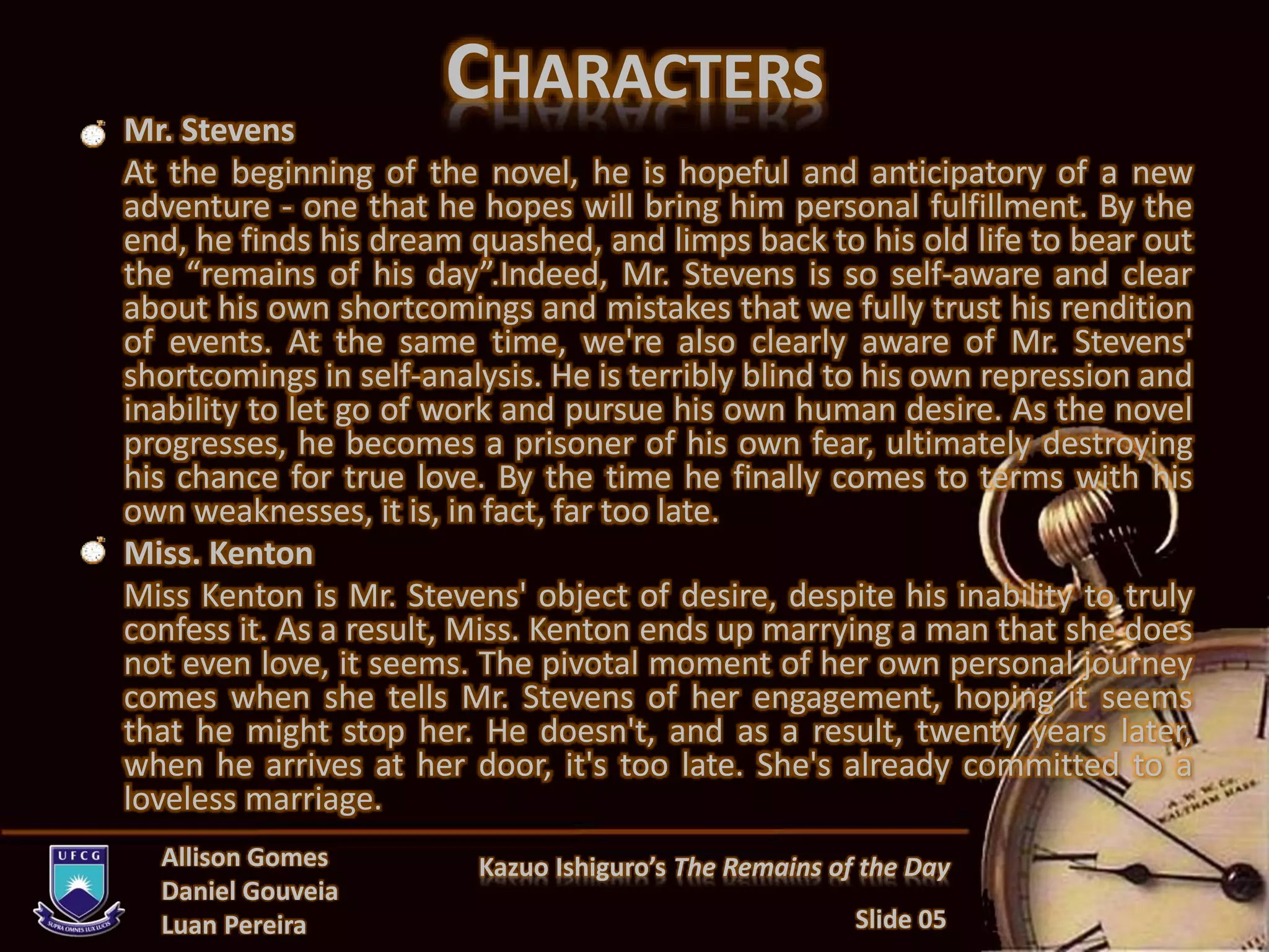 Kazuo Ishiguro's "The remains of the day" | PPTX