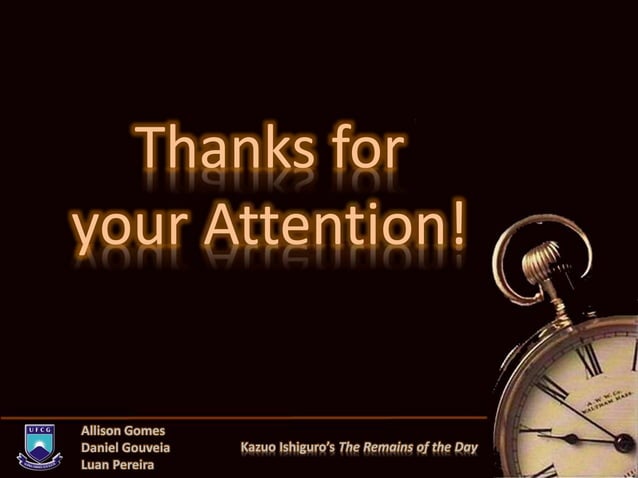 Kazuo Ishiguro's "The remains of the day" | PPT