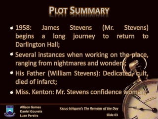 Kazuo Ishiguro's "The remains of the day" | PPTX