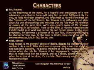 Kazuo Ishiguro's "The remains of the day" | PPTX