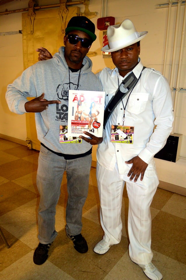 MICHAEL KAZZ and lord Jazz back stage at the keepers of the art concert ...