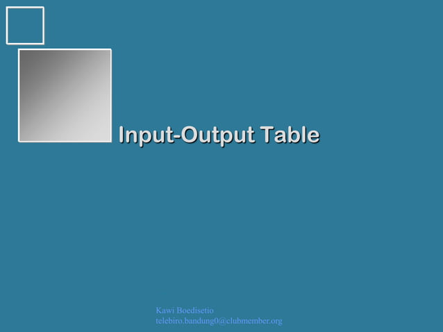 KB input-output table-r05 | PDF