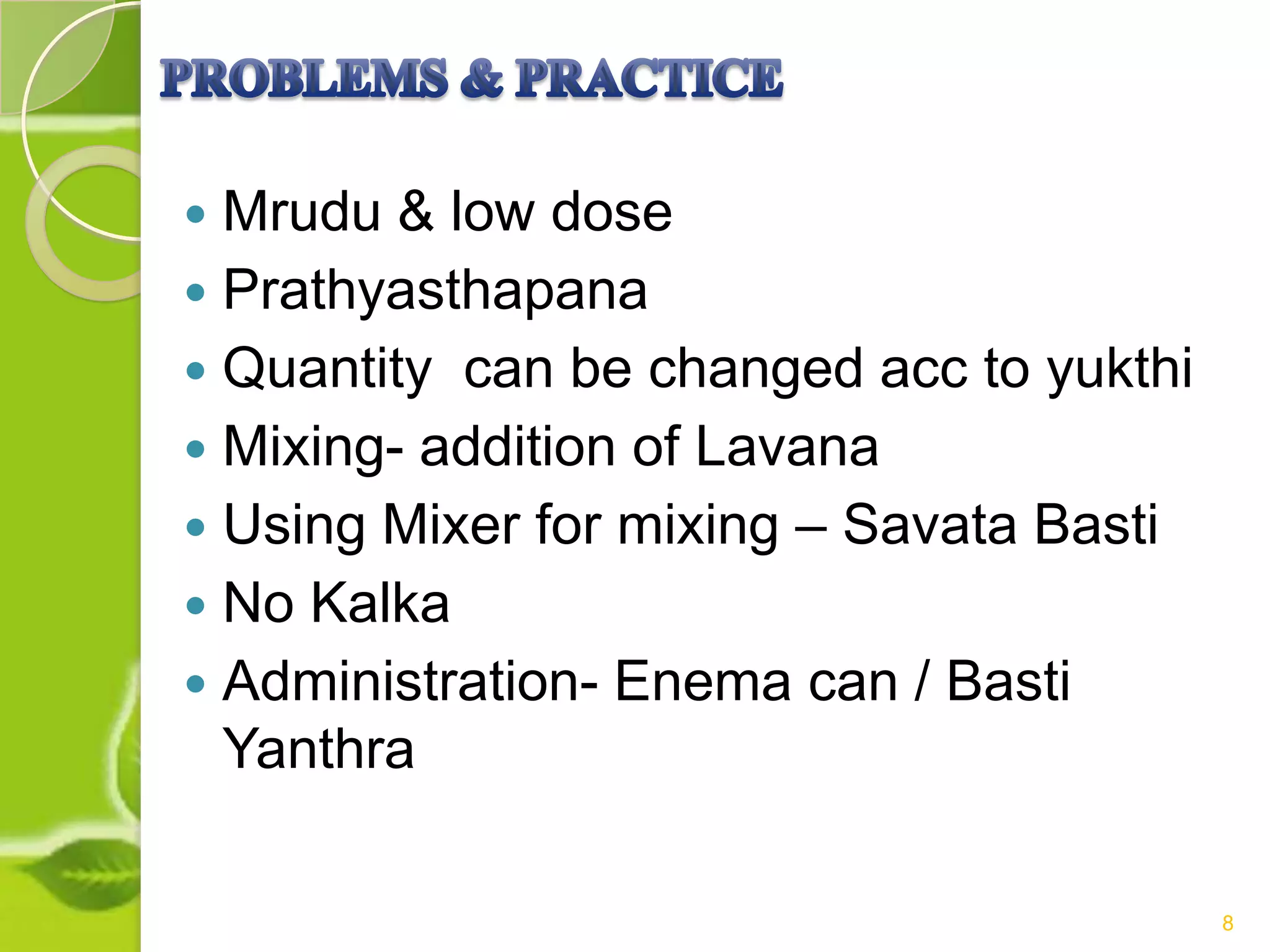 Ksheera Vasthi Practical Understandings | PPTX