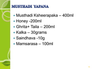Ksheera Vasthi Practical Understandings | PPTX