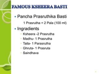 Ksheera Vasthi Practical Understandings | PPTX