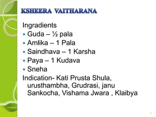 Ksheera Vasthi Practical Understandings | PPTX