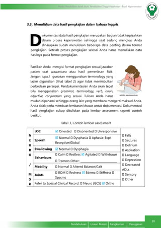 WRITING : NURSING ASSESSMENT | PDF