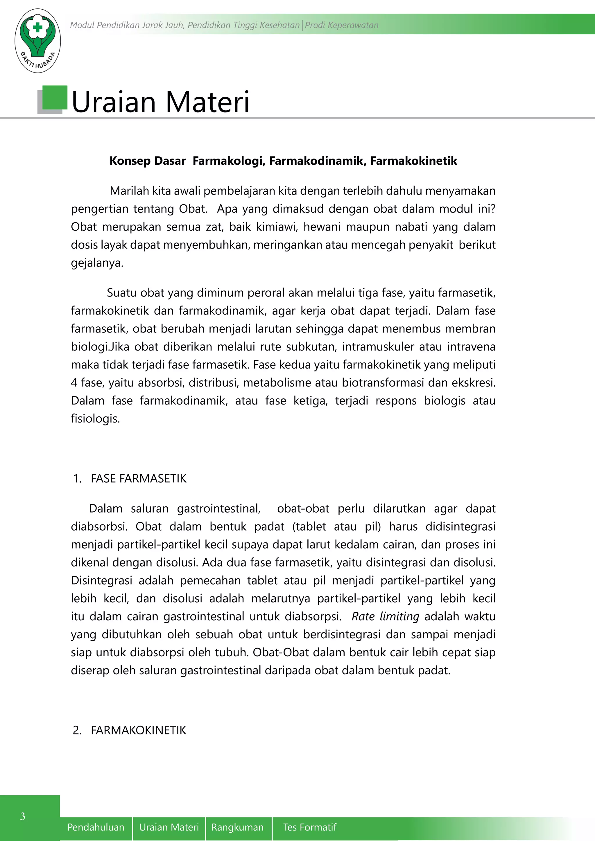 Konsep Dasar Farmakosetik, Farmakokinetik | PDF