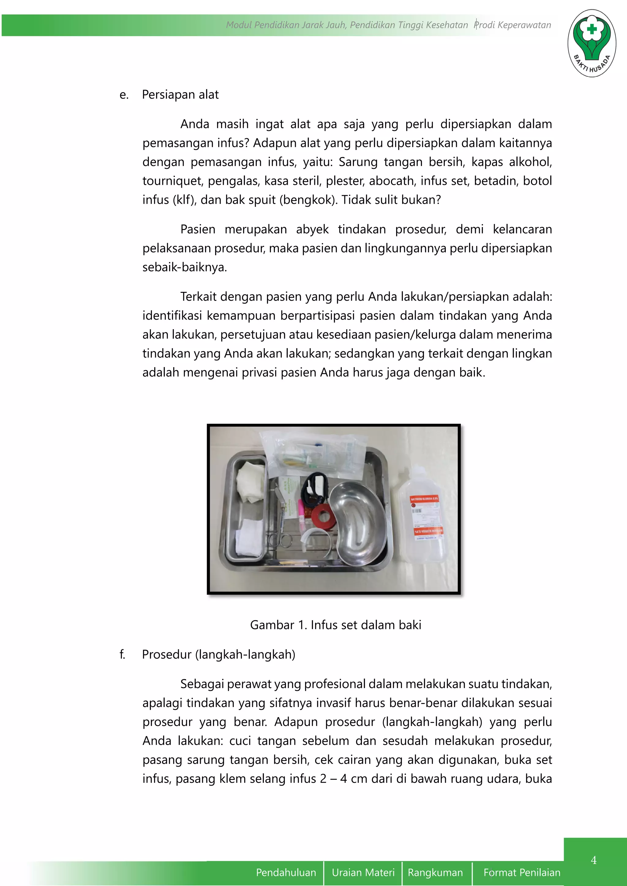 Prosedur Memasang Infus | PDF