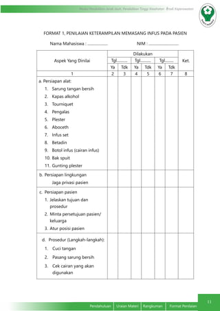Prosedur Memasang Infus | PDF