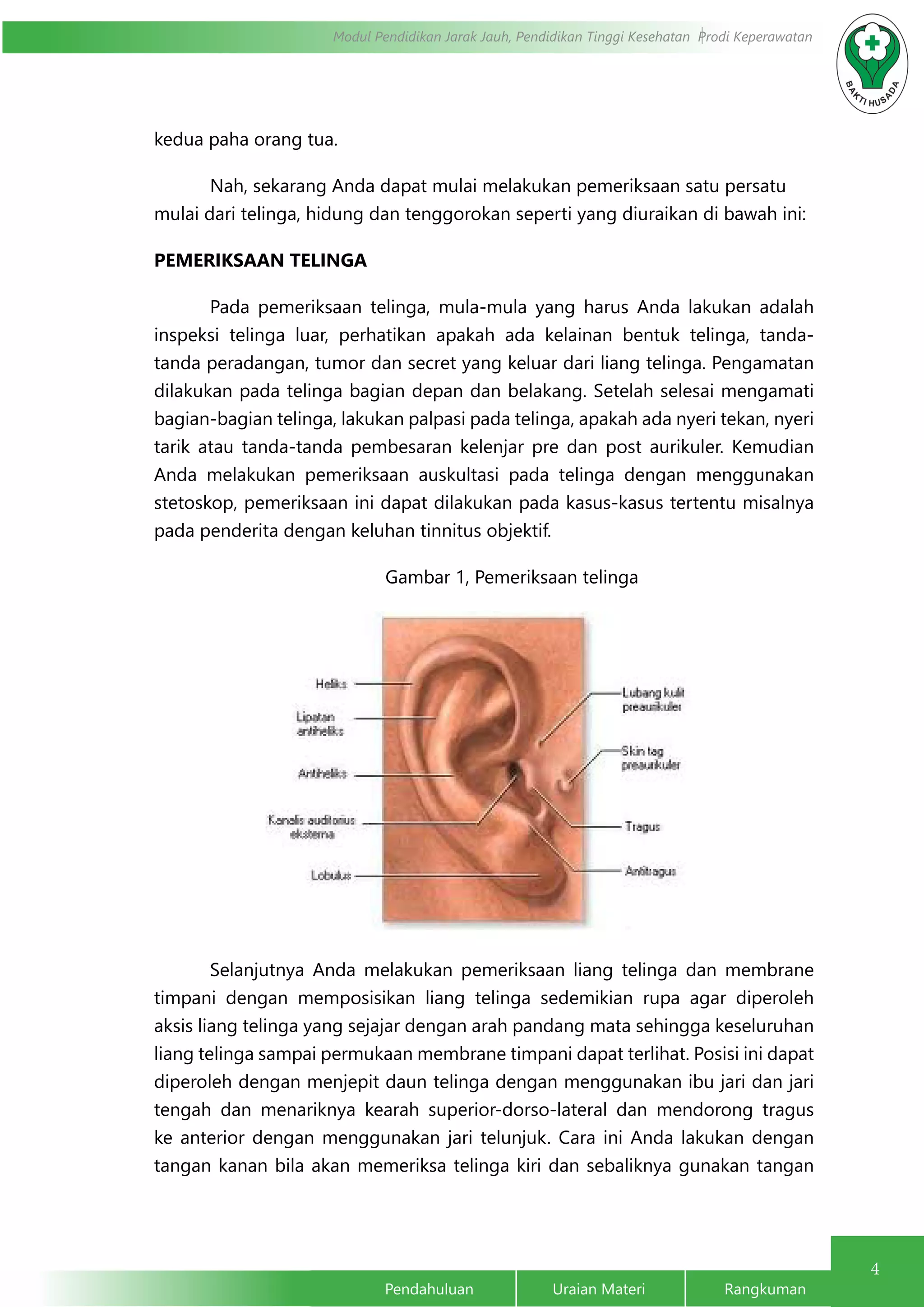 Pemeriksaan Telinga, Hidung dan Tenggorokan | PDF
