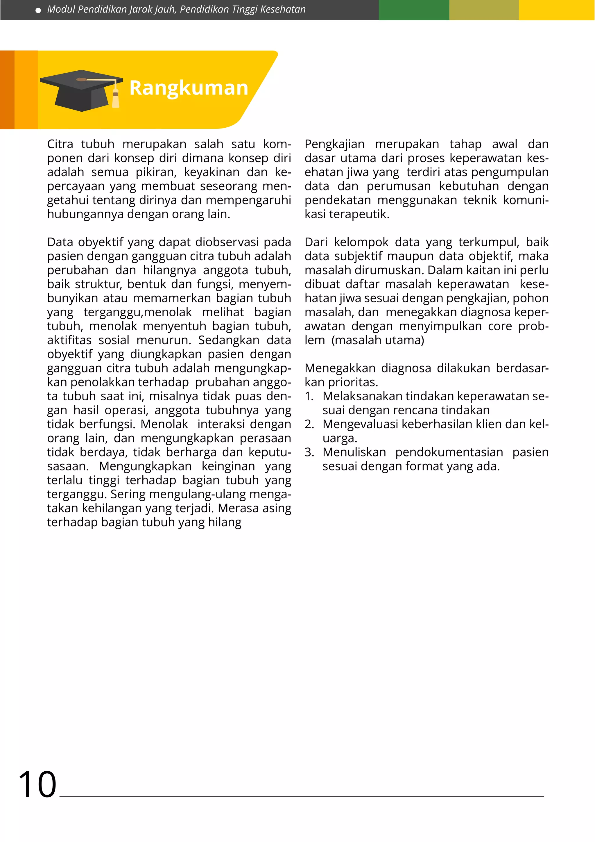 Kb 1 asuhan keperawatan pada pasien gangguan citra tubuh | PDF